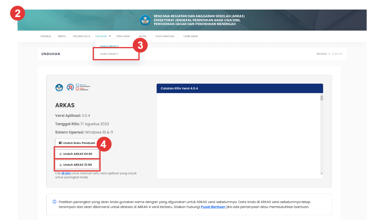 Unduh dan Instal ARKAS 4 – Rumah Pendidikan