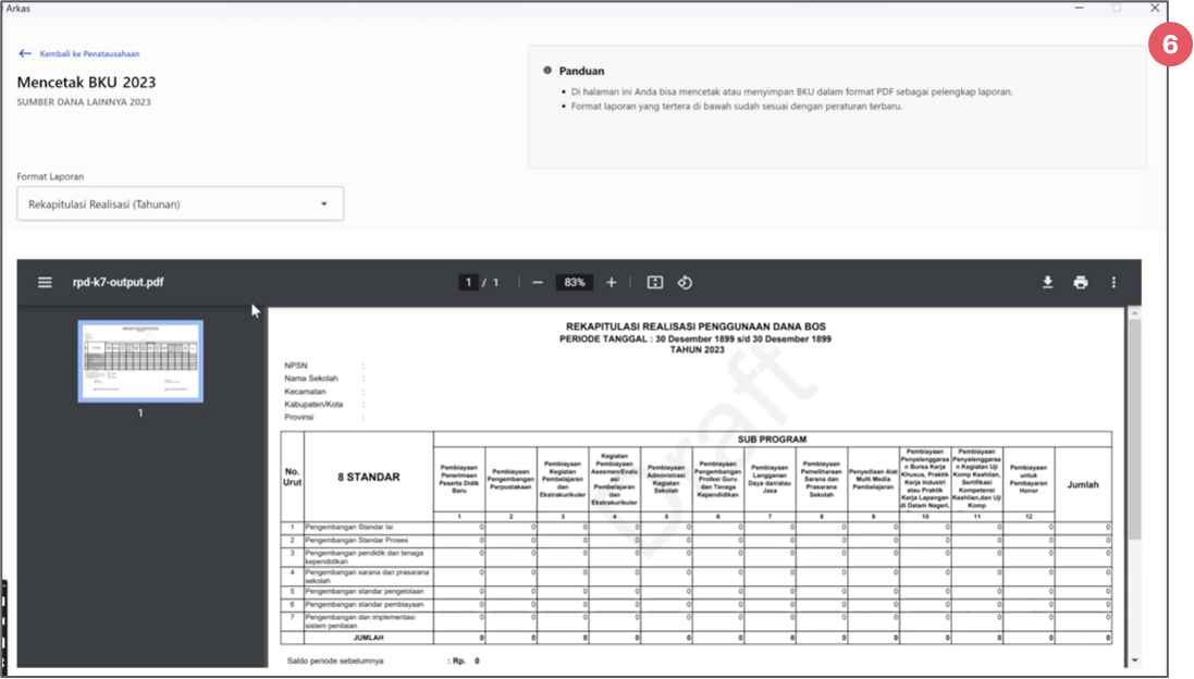 Cara Cetak BKU ARKAS 4 – Rumah Pendidikan