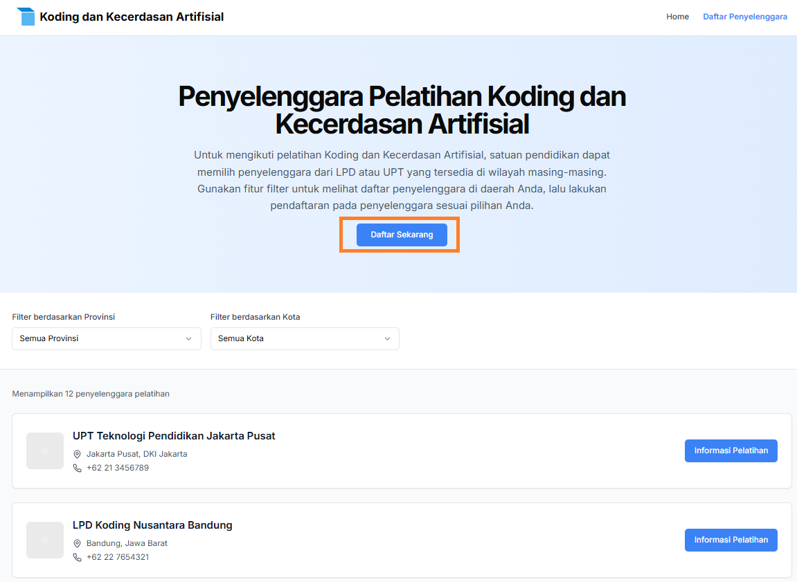 Cara Melakukan Pendaftaran Peserta ke LMS Bimtek dan Pelatihan Koding dan Kecerdasan Artifisial ...
