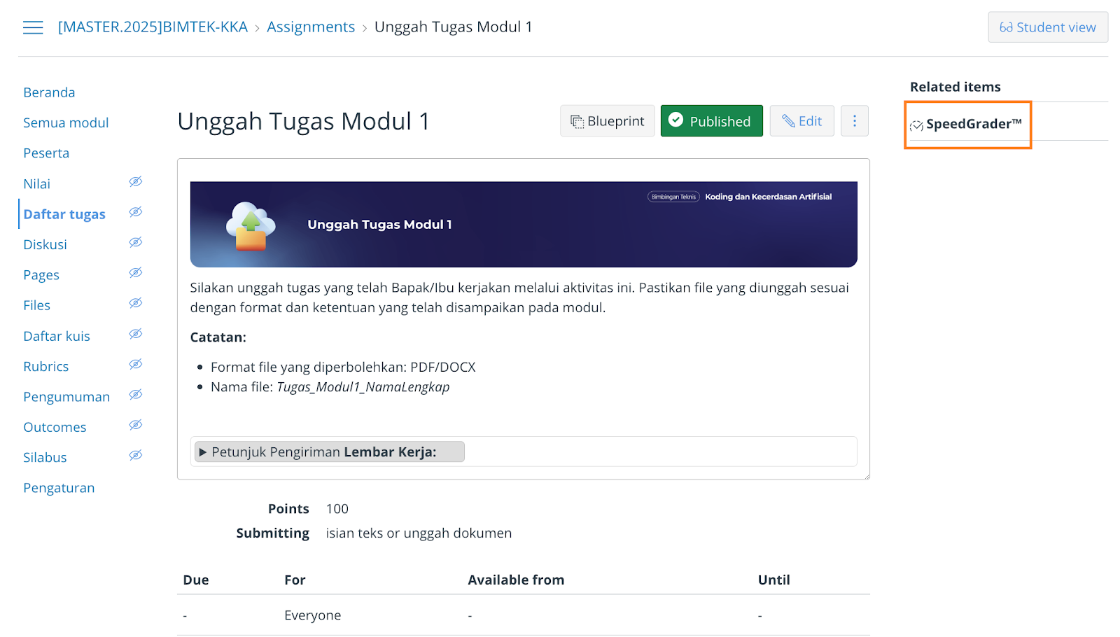 Panduan Melakukan Penilaian di LMS Bimtek dan Pelatihan Koding dan Kecerdasan Artifisial – Rumah ...