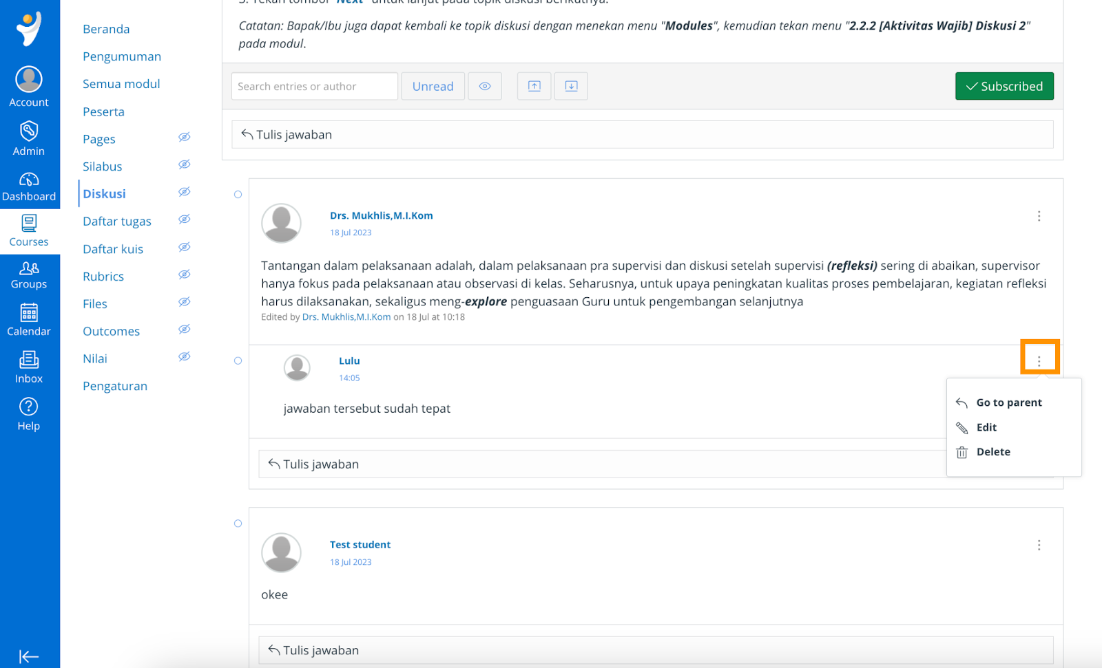 Panduan Memberikan Umpan Balik Aktivitas Diskusi untuk Fasilitator pada ...