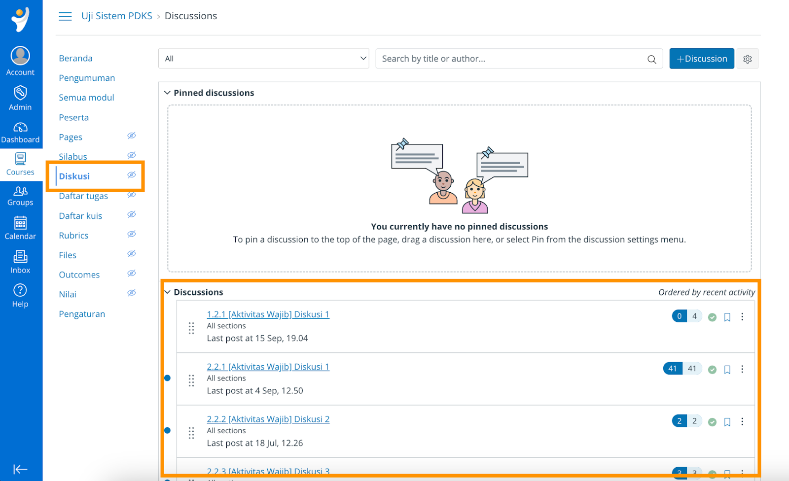 Panduan Memberikan Umpan Balik Aktivitas Diskusi untuk Fasilitator pada LMS Bimtek dan Pelatihan ...