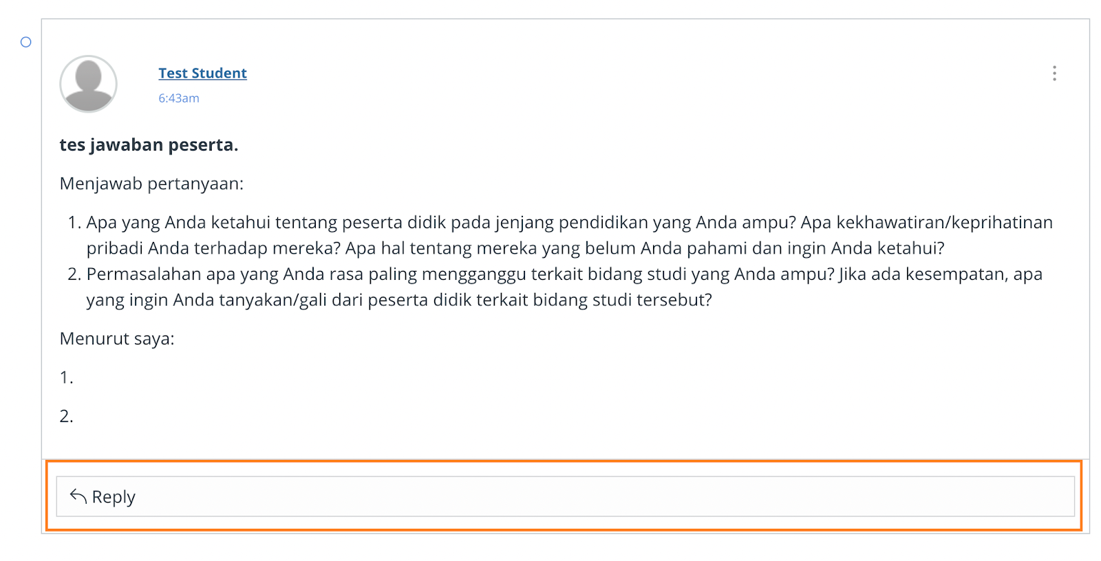 Panduan Memberikan Umpan Balik Aktivitas Diskusi untuk Fasilitator pada LMS Bimtek dan Pelatihan ...