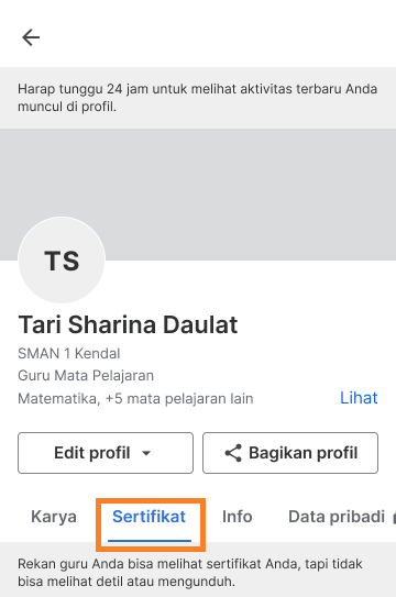 Halaman Profil di Ruang GTK – Rumah Pendidikan