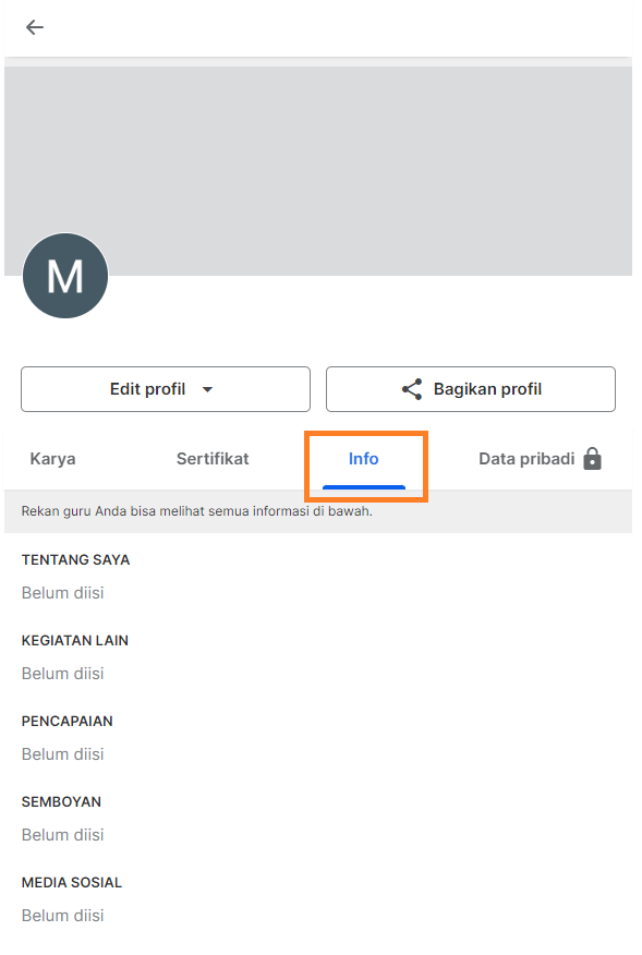 Halaman Profil di Ruang GTK – Rumah Pendidikan