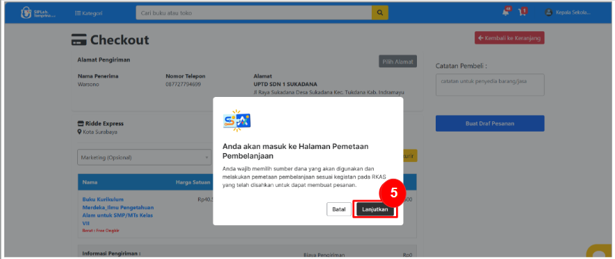 4) Panduan Laman Keranjang/Checkout – Rumah Pendidikan