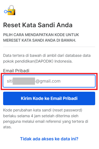 Mengubah Email Pribadi yang Tidak Aktif untuk Akun belajar.id – Rumah ...